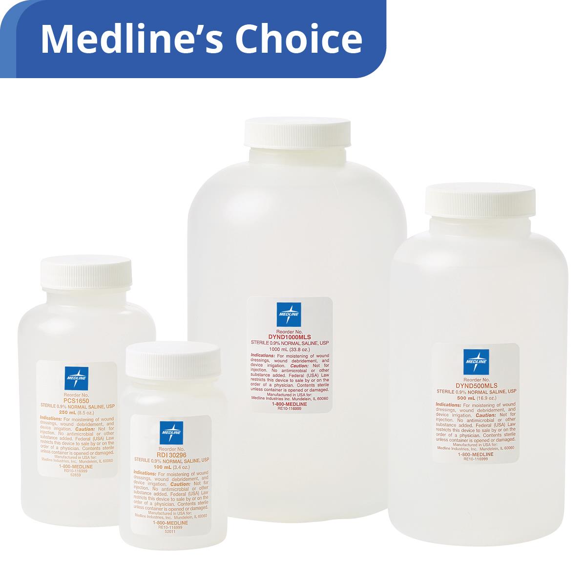 Medline - Sterile 0.9% Normal Saline, USP - 100 mL